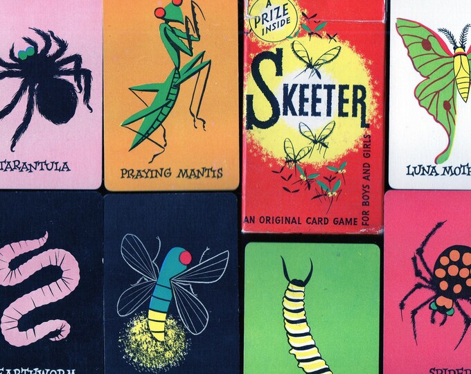 Vintage SKEETER Card Game Sealed Bold Graphics With Colorful BUGS ...