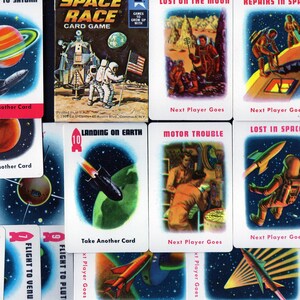 Vintage SPACE RACE Card GAME Complete Flight to Planets,moon,rockets ...