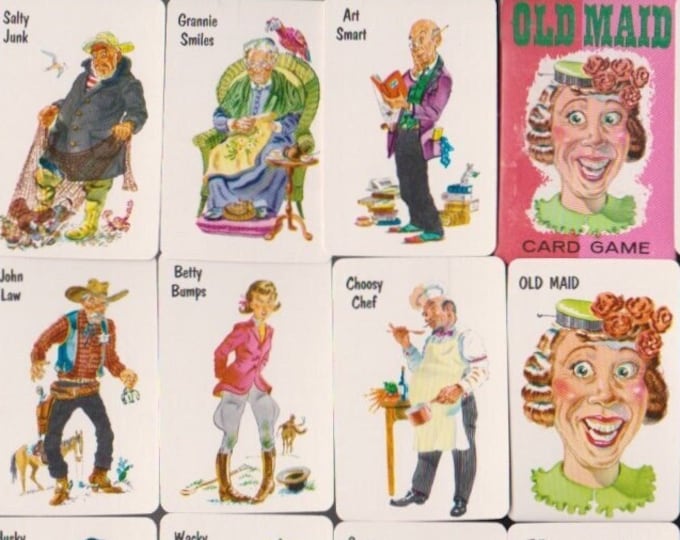Vintage OLD MAID CARD Game Complete Wacky Witchpenguin Look - Etsy
