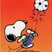Vintage Peanuts Card SNOOPY Kicks A SOCCER BALL I Get A Kick Out of You ...