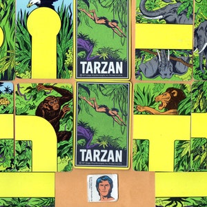 Vintage TARZAN COMIC Game CARDS Lot of 38 Plus 1 Marker Jungle Animals ...