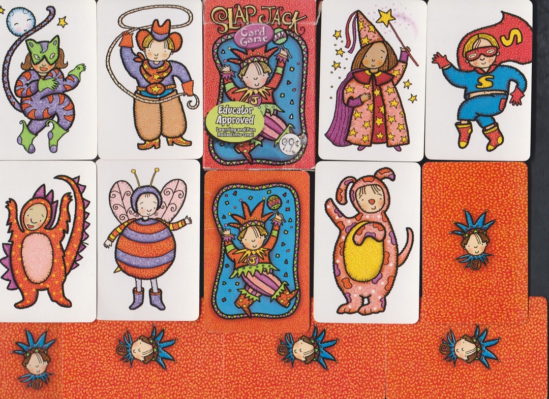 Vintage SLAP JACK Card Game W Court Jester & Costumed Kids Character ...