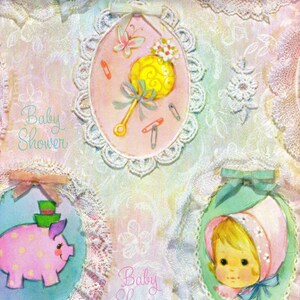 Vintage BABY Ephemera Lot Wrapping PAPER Sheet & Pieces,greeting,gift ...