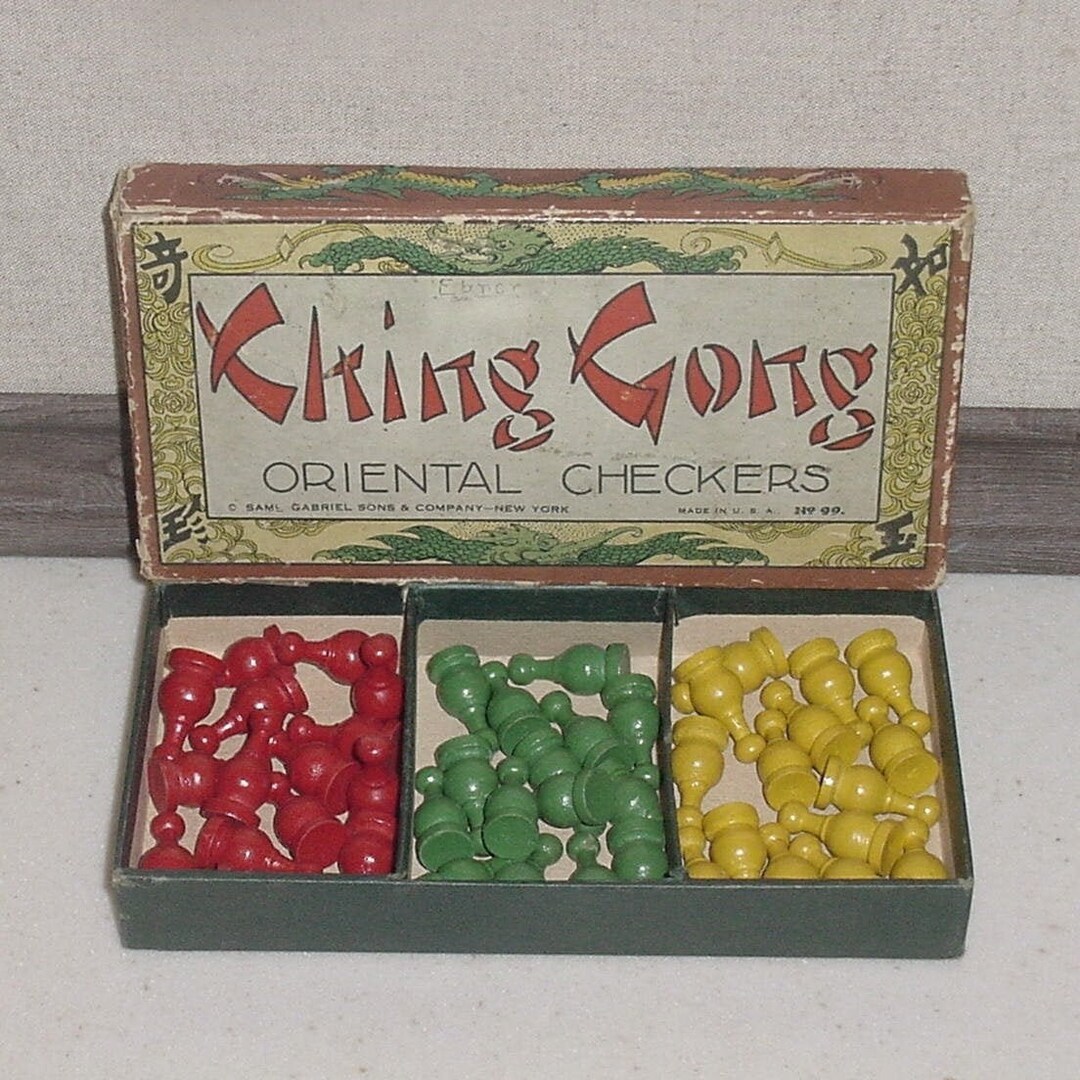 Vintage Colored Turned WOOD GAME PIECES in Ching Gong Oriental - Etsy