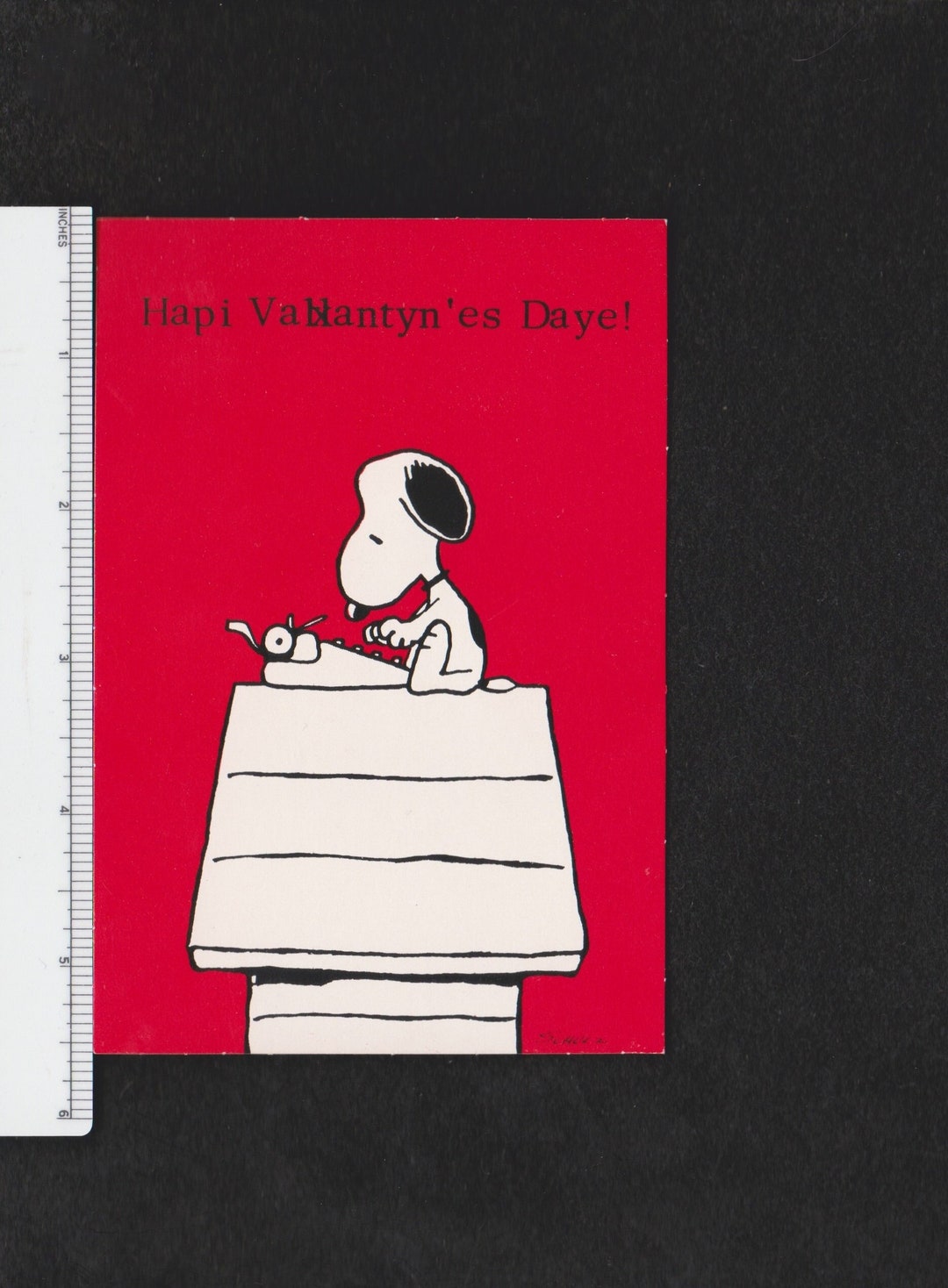 Vintage Peanuts Valentine Card SNOOPY at Retro Typewriter TYPES A ...