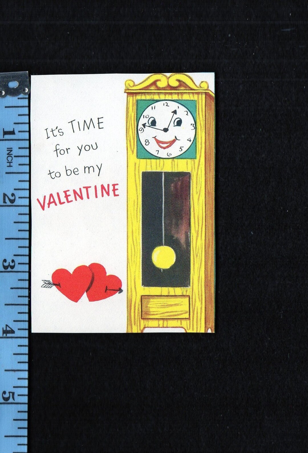 Vintage Original Card Anthropomorphic Antique GRANDFATHER CLOCK It's ...