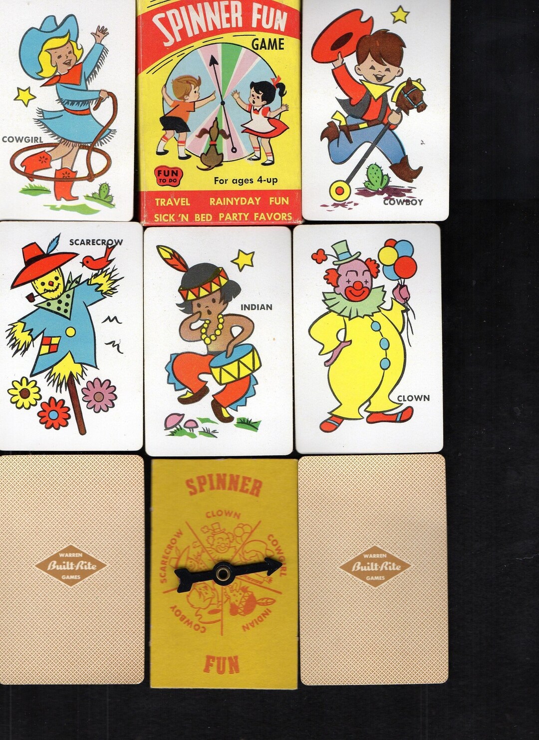 Vintage SPINNER FUN Card GAME Complete Cowboys,cowgirl,scarecrow,native ...