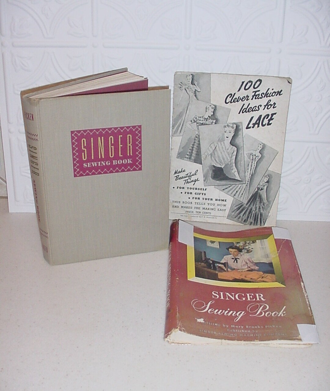 Vintage SINGER SEWING Book + Bonus 100 Fashion Ideas for LACE ...