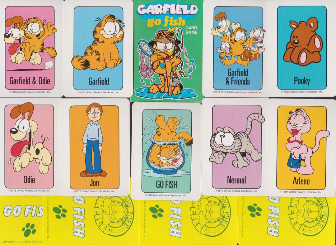 Vintage GARFIELD GO FISH Card Game Complete Cat Cartoon - Etsy