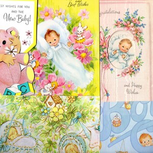 Vintage BABY Ephemera Lot Wrapping PAPER Sheet & Pieces,greeting,gift ...