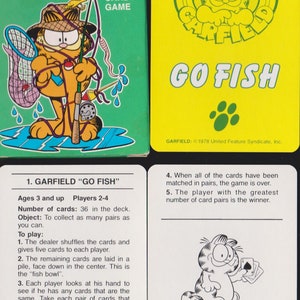 Vintage GARFIELD GO FISH Card Game Complete Cat Cartoon - Etsy