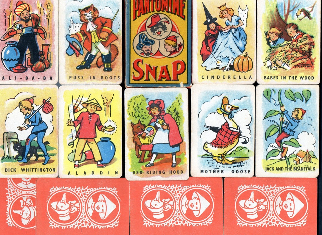 Vintage SNAP Card Game FAIRY TALES & Story Characters Cinderella,puss ...