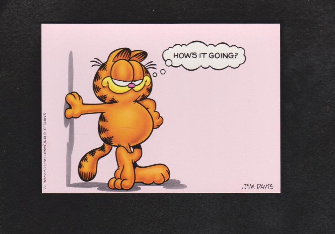 Vintage Post Card GARFIELD the Smiling Cat HOW'S It GOING ...