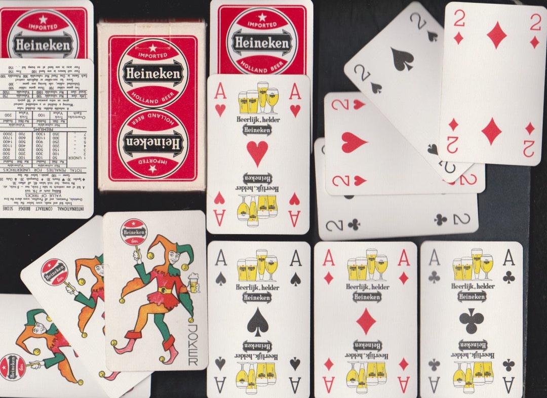 Vintage HEINEKEN BEER Playing Cards Deck W 3 Jokersdrinking - Etsy