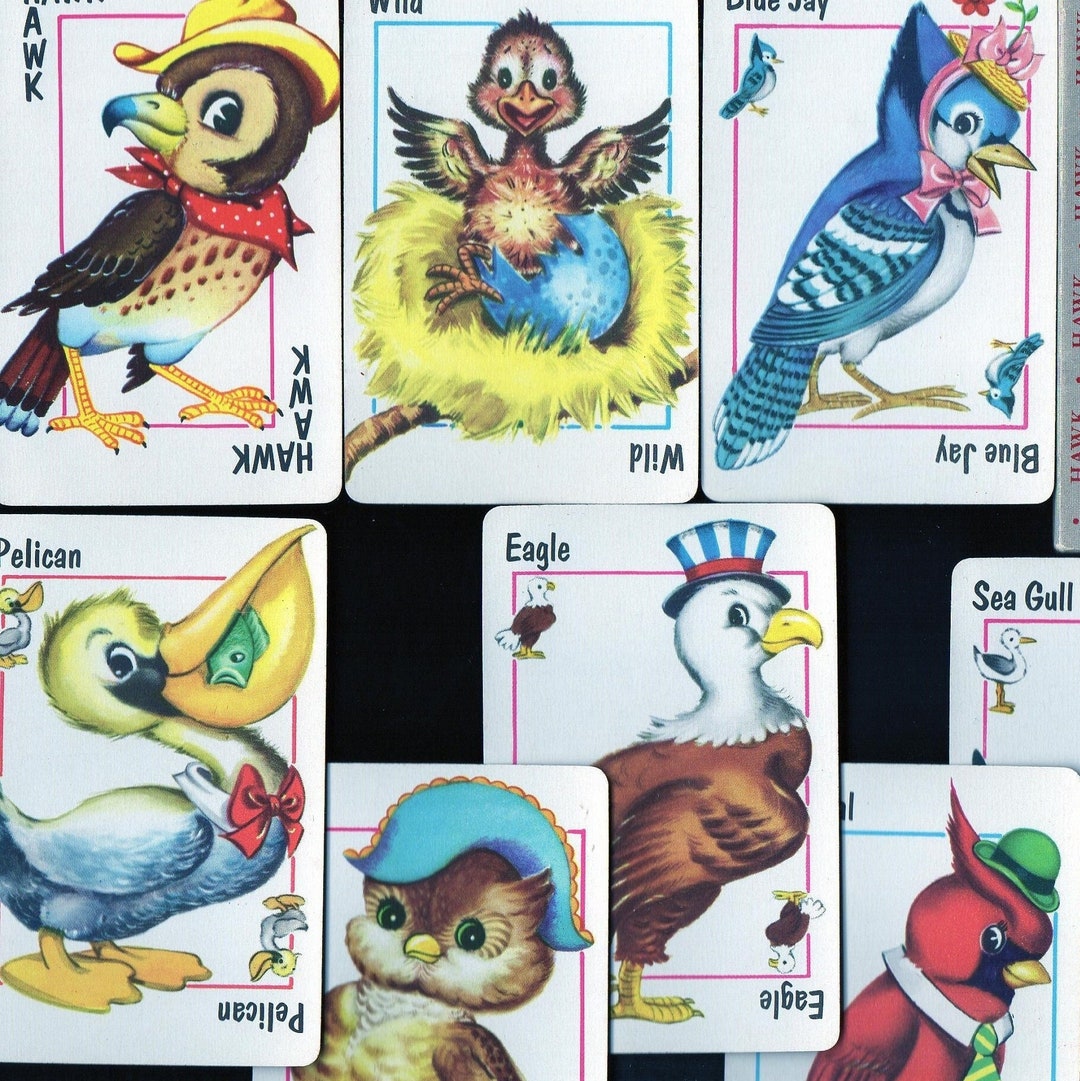 Vintage HAWK Card Game RARE Cute Anthropomorphic BIRDS Owl,eagle ...