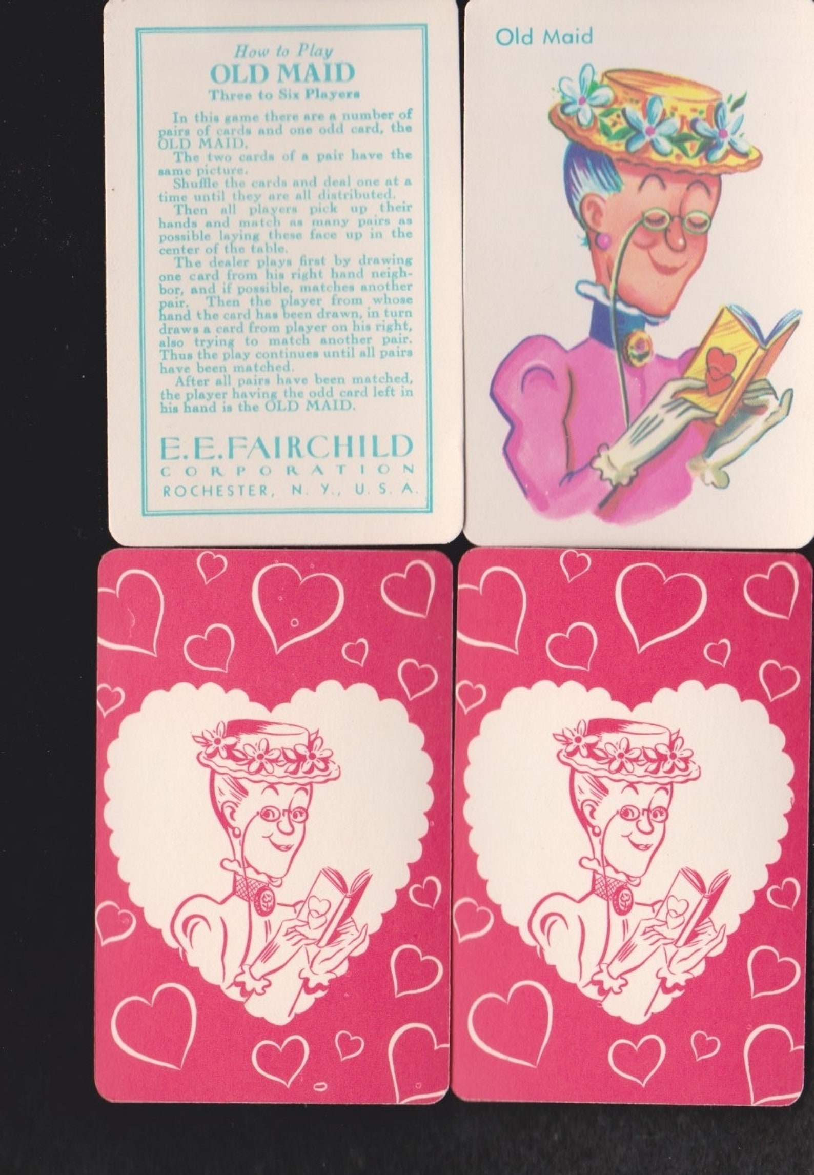 Vintage OLD MAID Card Game Like NEW Mother Goose,nursery Rhyme,story ...