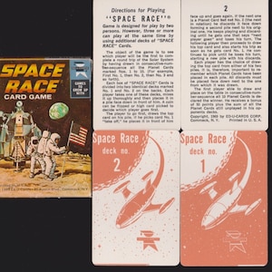 Vintage SPACE RACE Card GAME Complete Flight to Planets,moon,rockets ...