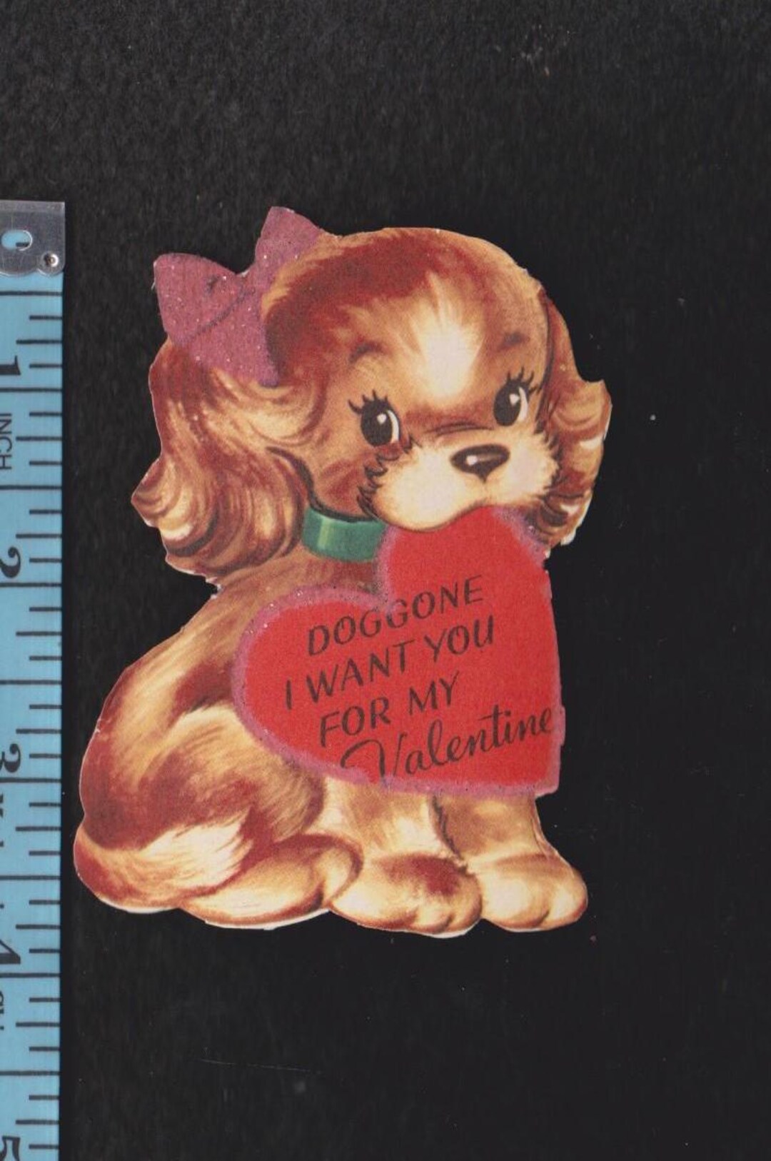 Vintage Original Card DOGGONE I WANT You for My Valentine Cocker ...