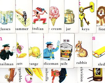 Vintage Flash Cards. Picture Flash Cards. Paper Ephemera. Junk - Etsy