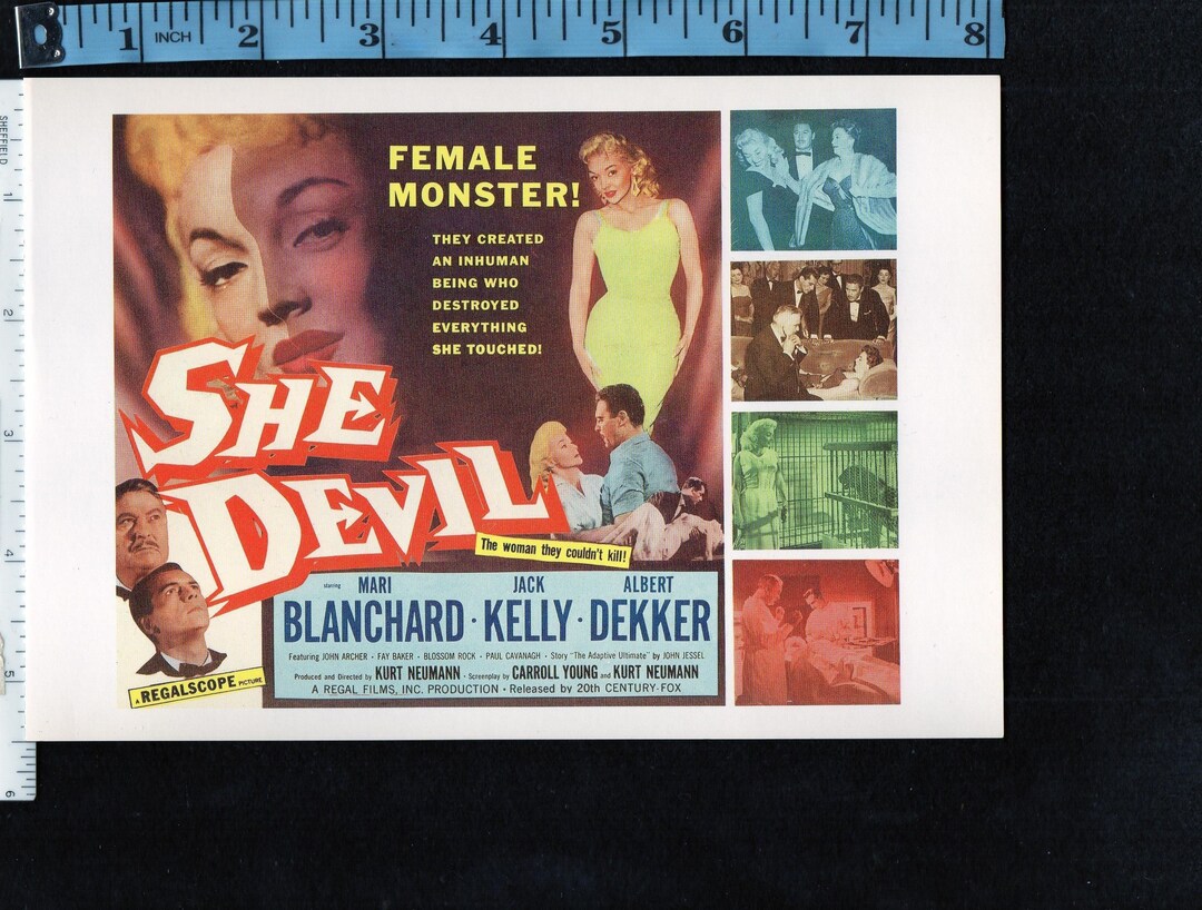Horror Movie Postcard Scifi SHE DEVIL Poster Female MONSTER ...