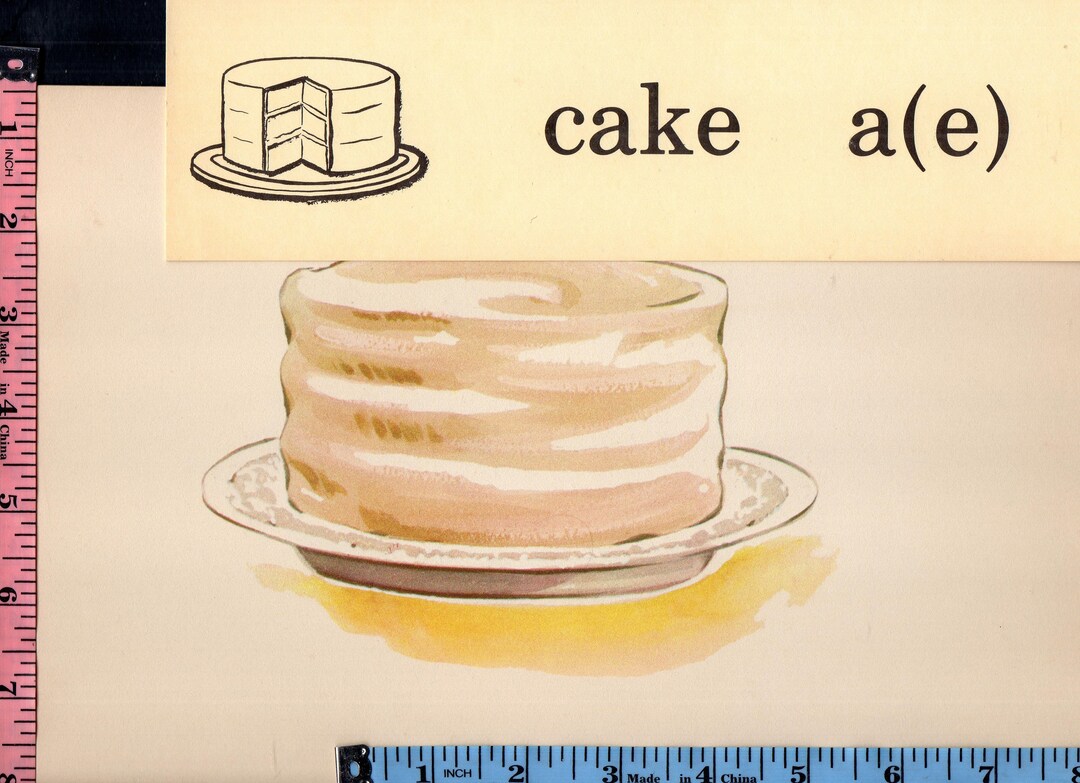 Vintage CAKE Ephemera Oversized & Giant Flashcard Lot of 2 BAKED Goods ...