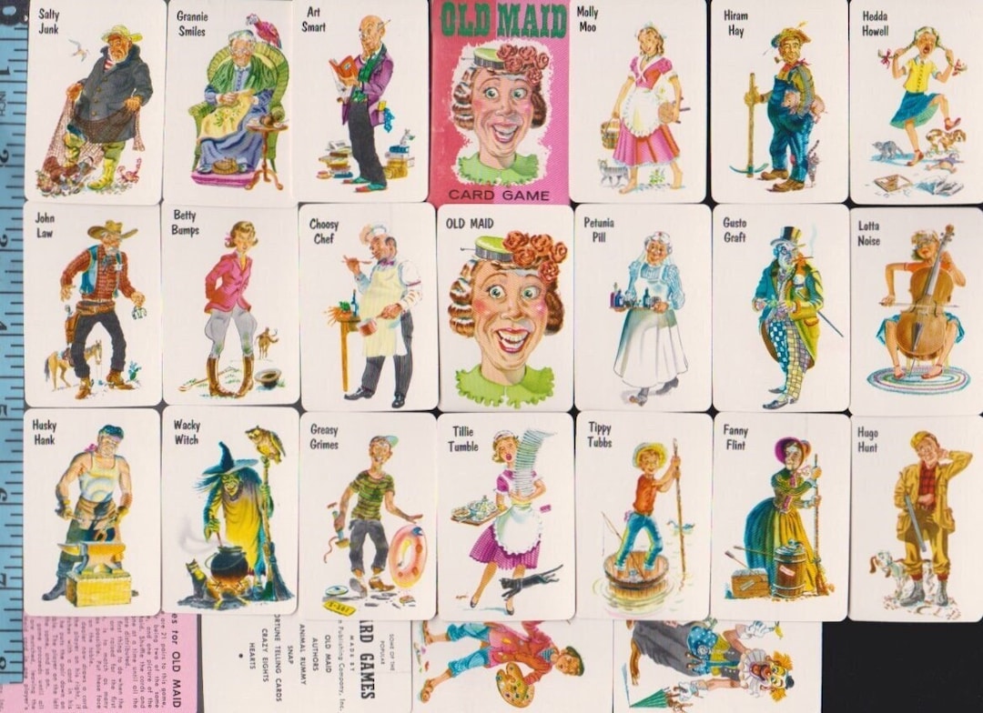 Vintage MINI OLD MAID Card Game Like New Wacky Witch,penguin Look Gusto ...