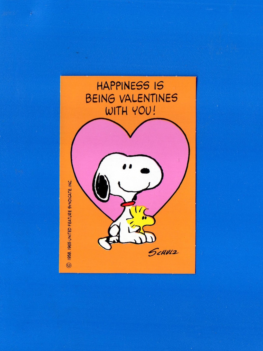 Vintage Peanuts Card WOODSTOCK Bird Friend Sits Between Snoopy's Paws ...