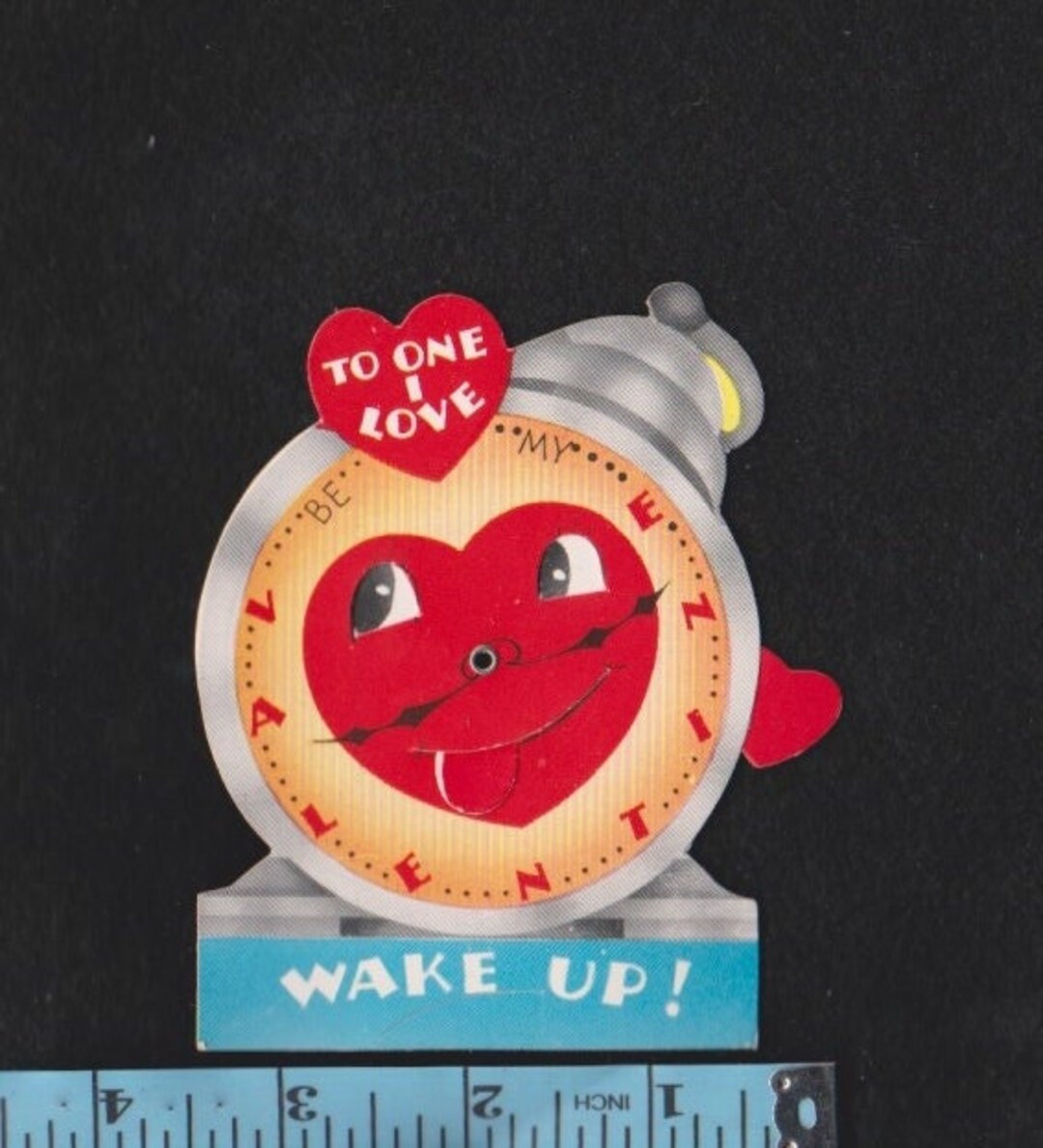 Vintage Mechanical Card Anthropomorphic Alarm CLOCK Sticks Out TONGUE ...