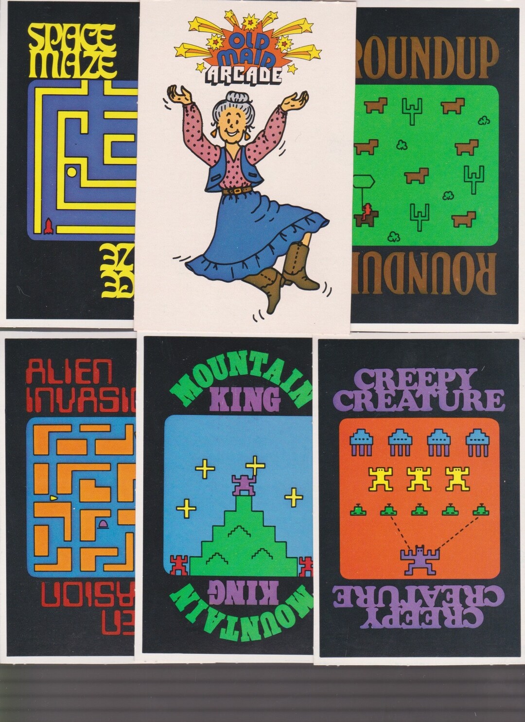 Vintage OLD MAID ARCADE Card Game Like New,king Size Retro Video Game ...