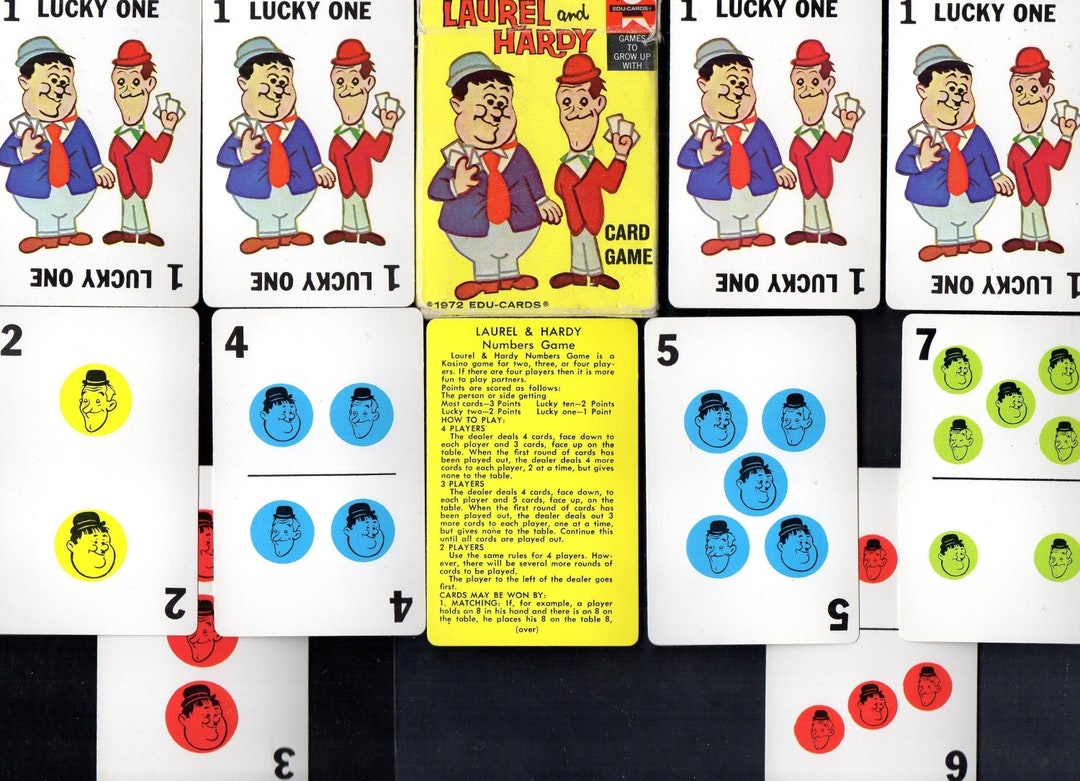 Vintage LAUREL & HARDY Card Game Complete CARTOON Character ...