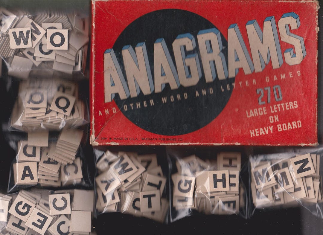Vintage ANAGRAMS 2 Sets Bold Font LETTER TILES 415+ Game Pieces Crafts ...