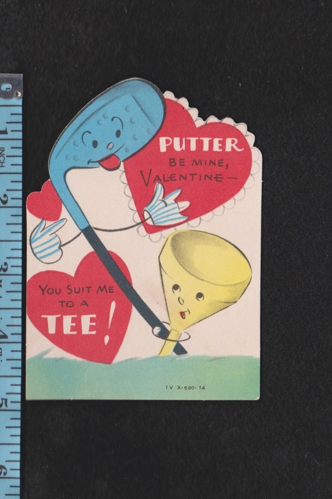 Vintage Original Card Anthropomorphic GOLF Club PUTTER Be Mine ...