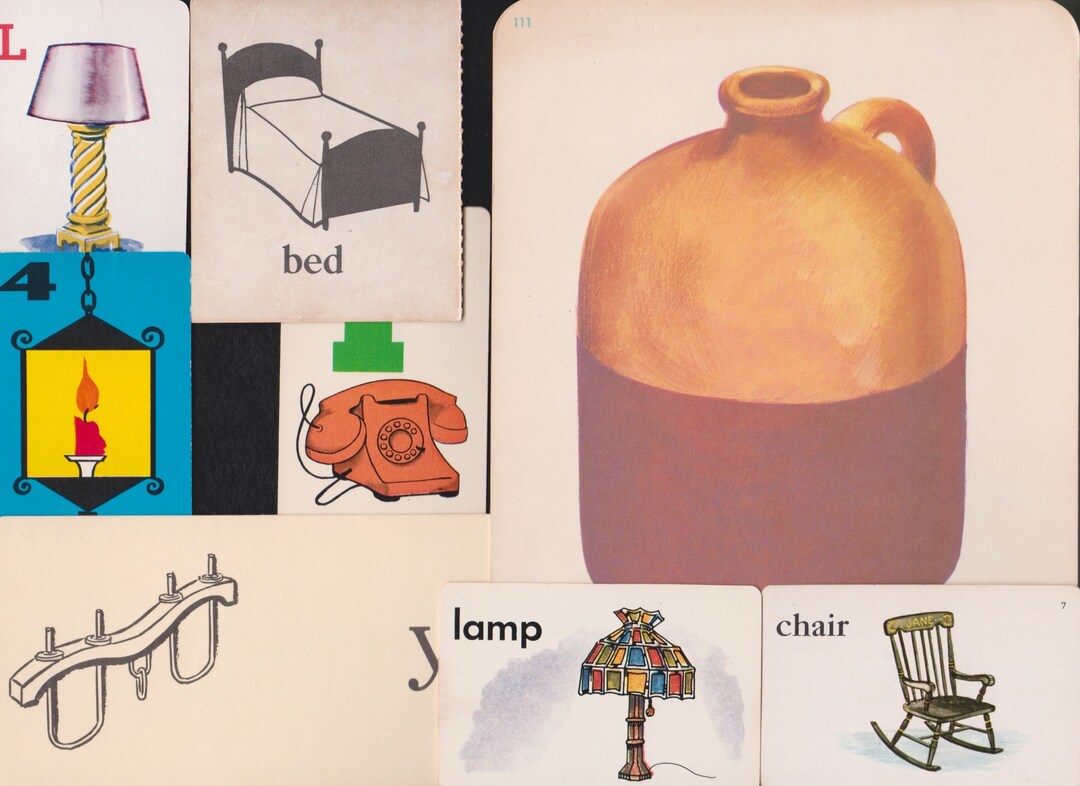 Vintage Ephemera Lot/21 ANTIQUES Jug,yoke,lantern,jar,lamp,wagon,clock ...