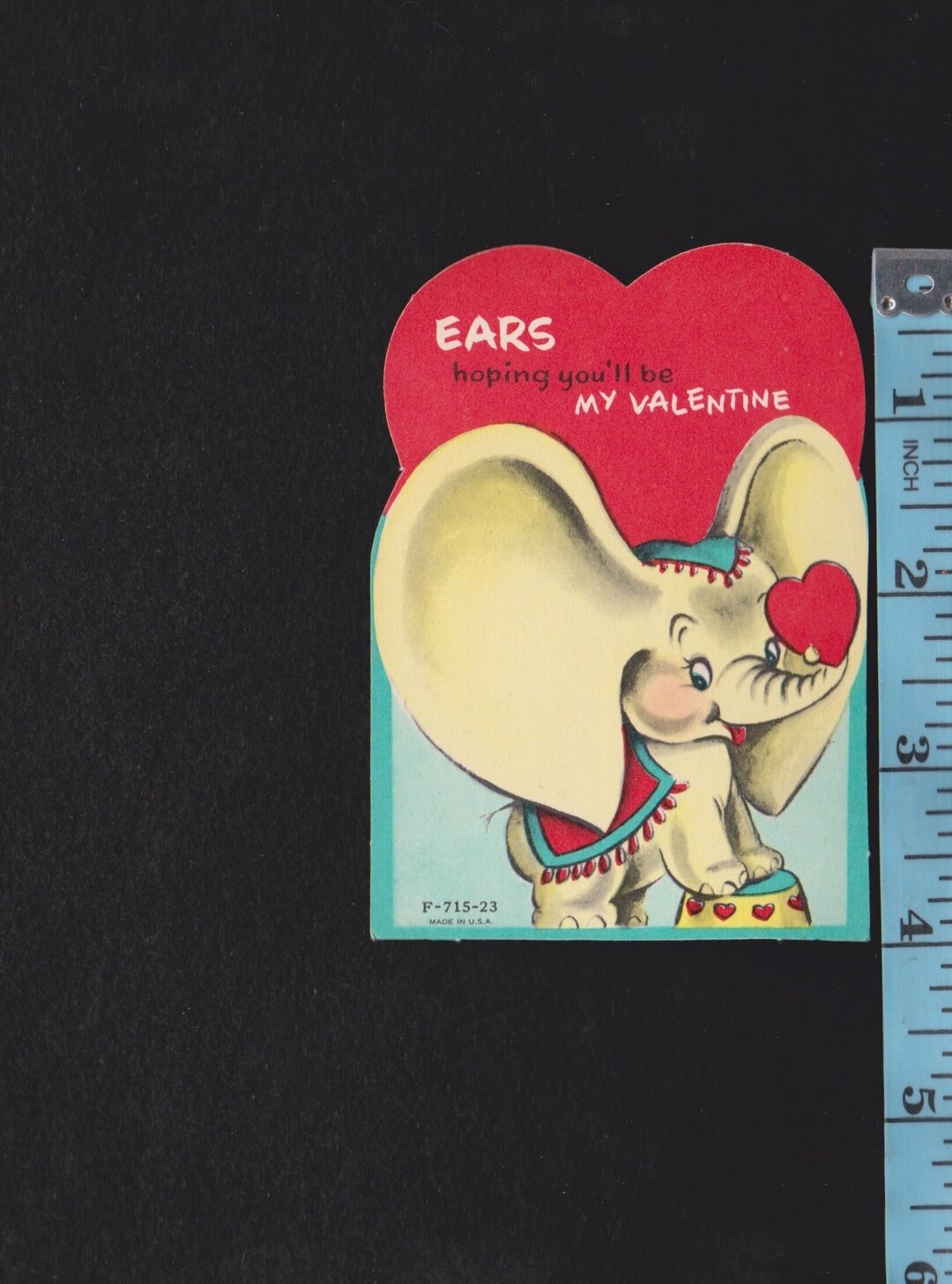 Vintage Original Card EARS Hoping You'll Be My Valentine Cute Dumbo ...