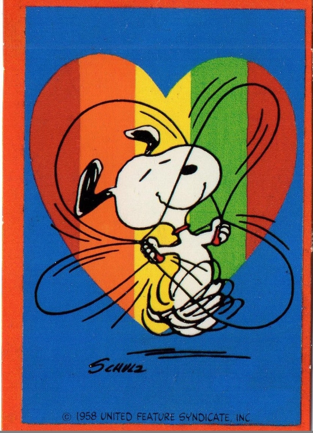 Vintage Peanuts Valentine Card SNOOPY JUMPS Rope RAINBOW Heart ...