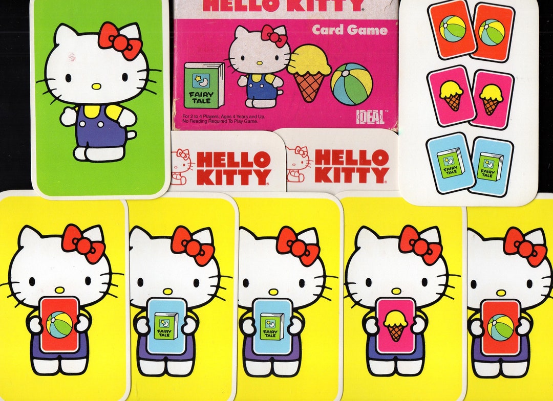 Vintage HELLO KITTY Card GAME Complete Sanrio Bold Color - Etsy