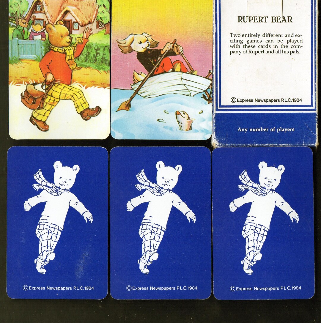 Vintage RUPERT BEAR Game Missing 2 Cards ANTHROPOMORPHIC Animal ...