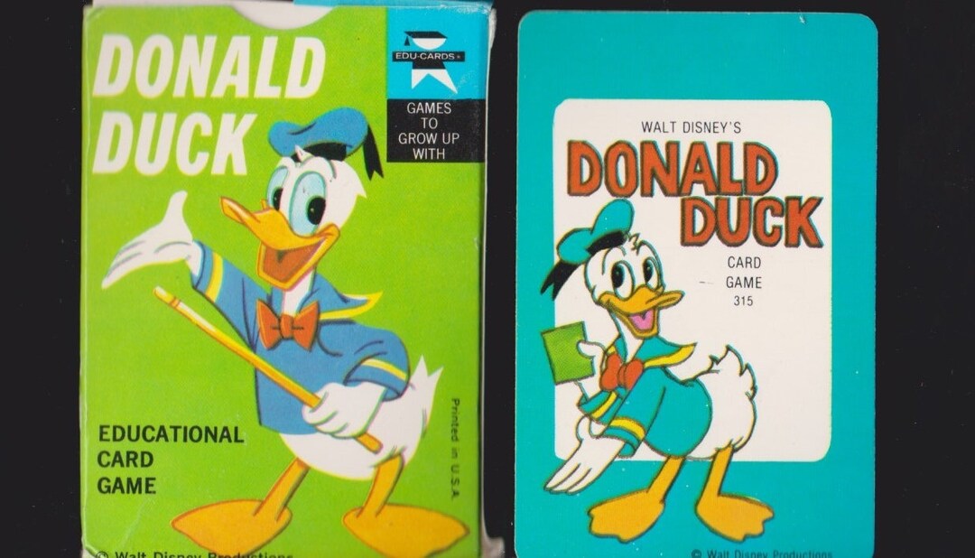 Vintage Disney's DONALD DUCK Card Game COMPLETE Artist Paints,with Cop ...