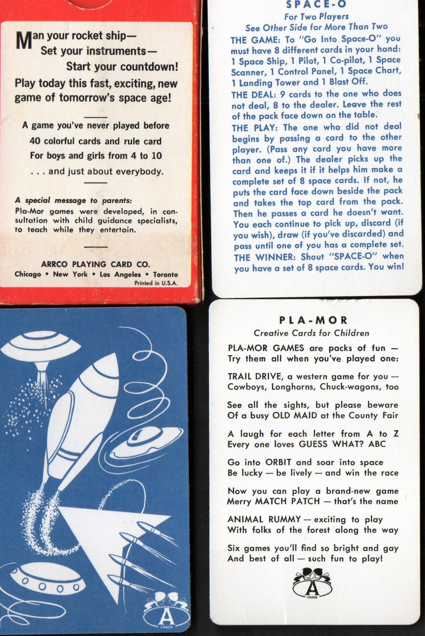 Vintage SPACE-O Card Game Complete Rocket Ship,Male & Female ASTRONAUTS ...