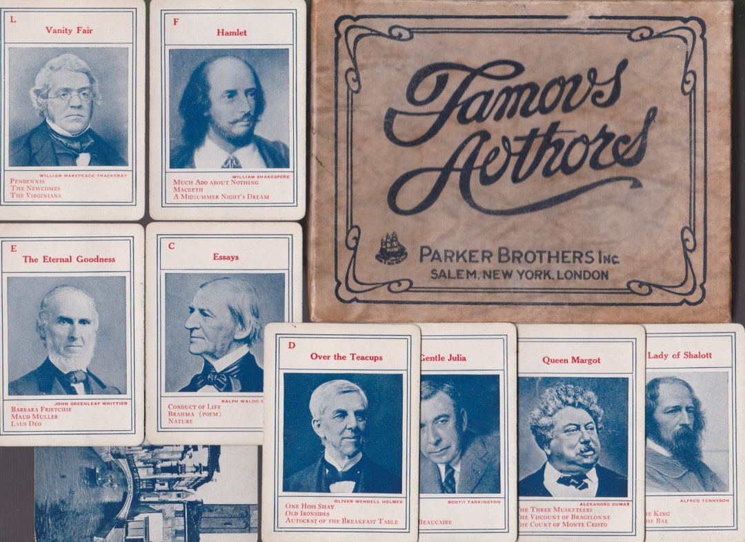 Vintage FAMOUS AUTHORS Card Game COMPLETE Shakespeare,whittier ...