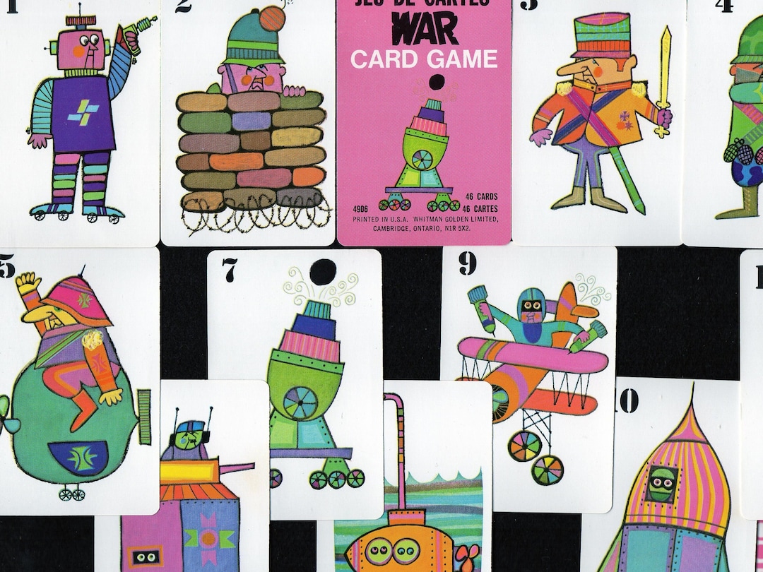 Vintage WAR Card Game Mid CENTURY MOD Robot Space Alien,soldiers,tank ...