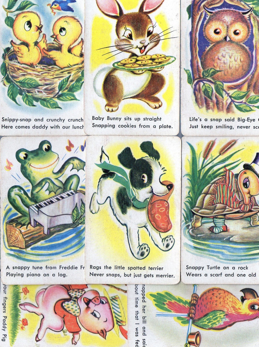 Vintage SNAP Game CARDS Lot/11 ANIMALS Birds Some Are Anthropomorphic ...