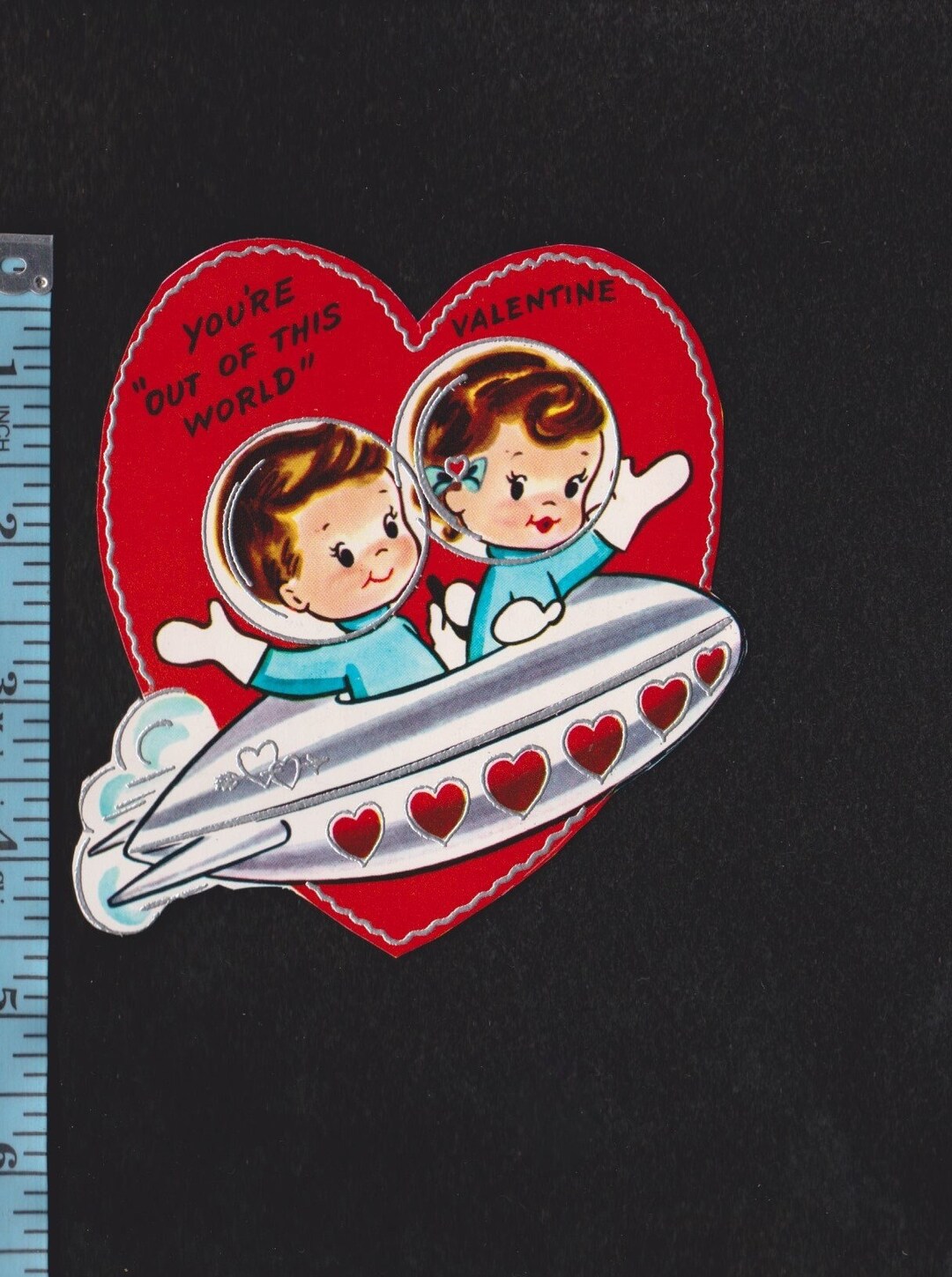 Vintage Original Card You're Out of This WORLD Valentine Boy & Girl ...