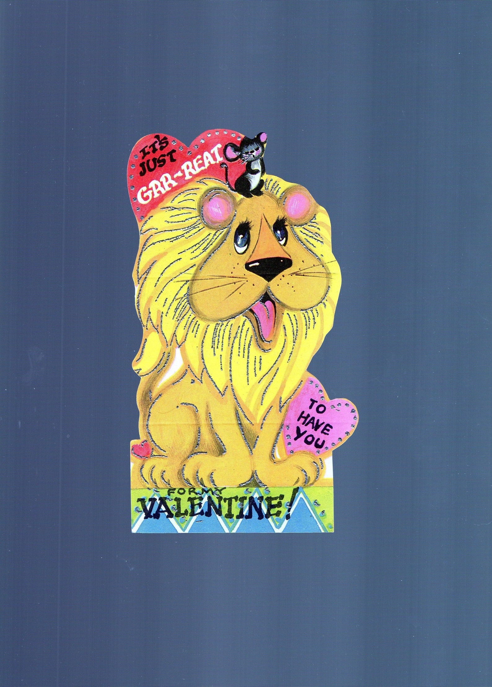 Vintage Original Card MOUSE Stands on LION'S Head It's - Etsy