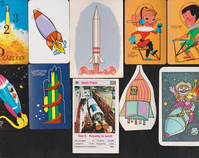 Vintage SPACE Ephemera Lot/15 ASTRONAUT ROCKET Control Panel,blast Off ...