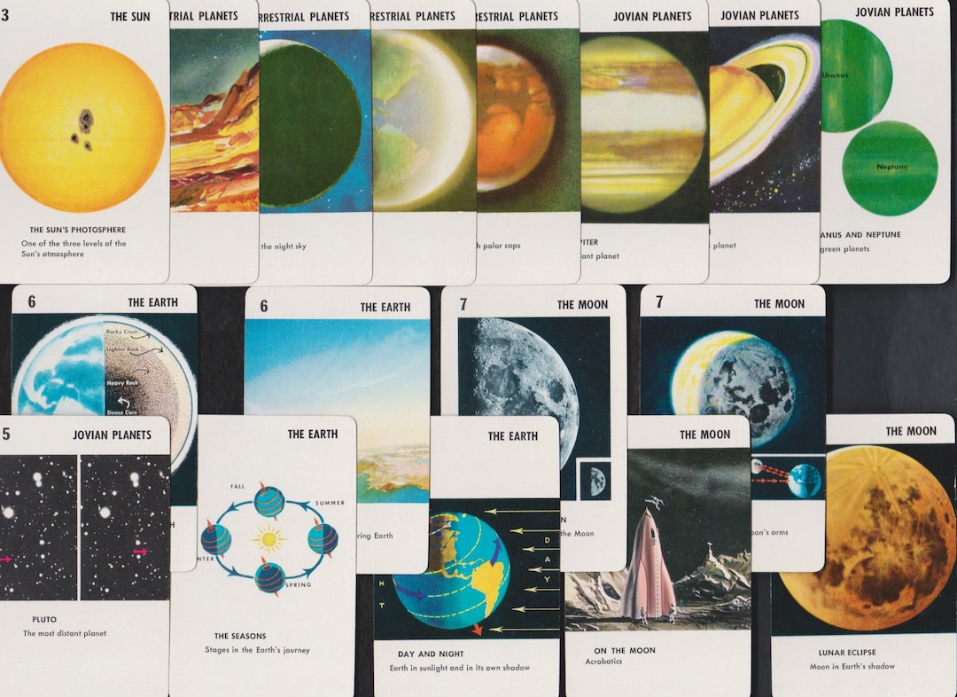 Vintage Golden ASTRONOMY CARD GAME Flashcard Style Educational,like ...