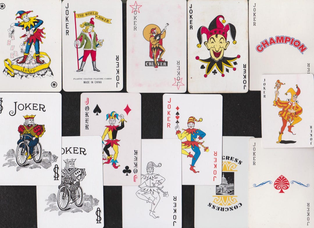 Vintage JOKERS Playing CARD Lot/13 1 MINI Altered Art,collage,craft ...