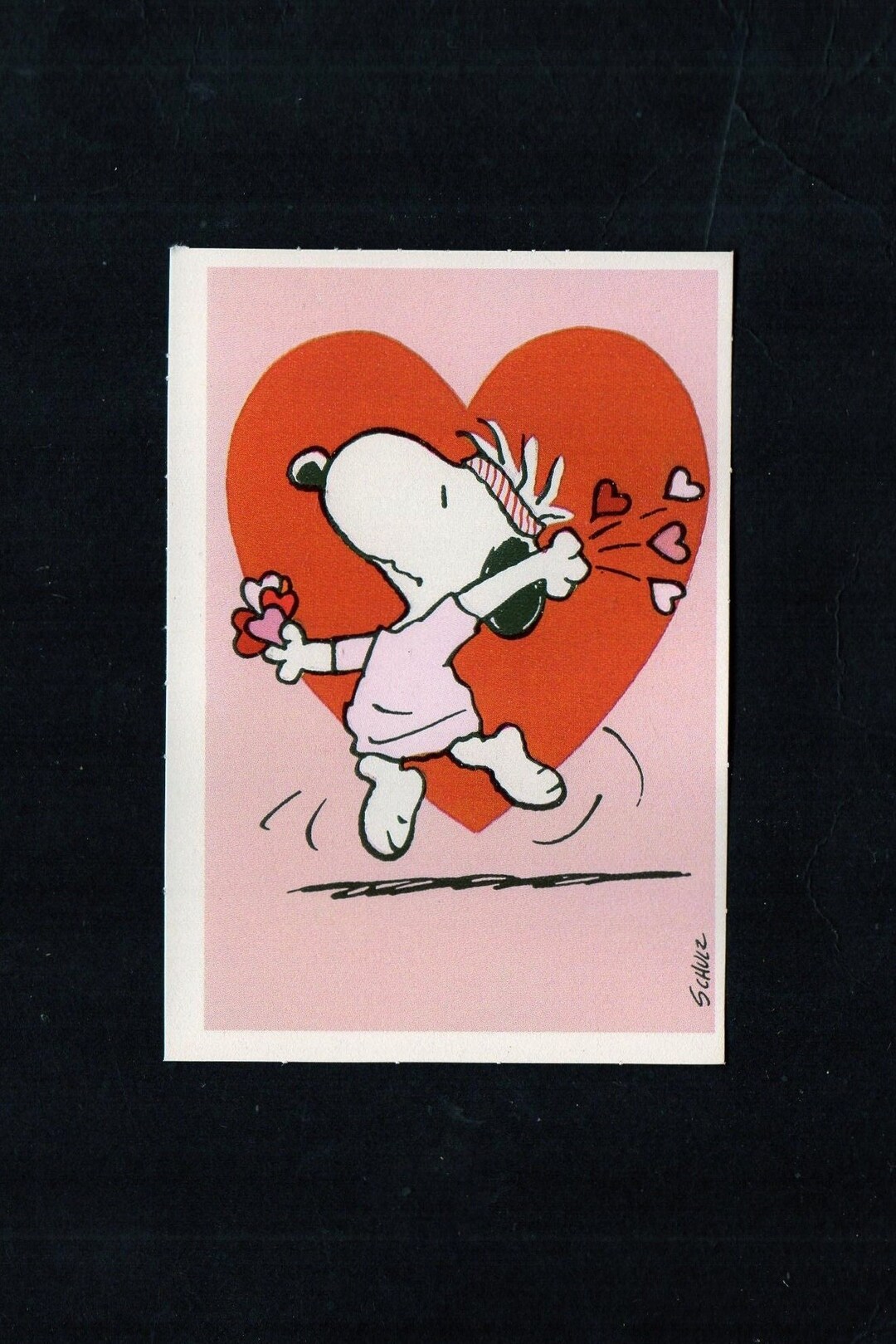 Vintage Peanuts Card Flash Dancing SNOOPY Just BOOGEYIN' by With A VALENTINE Hi Charles Schulz ...