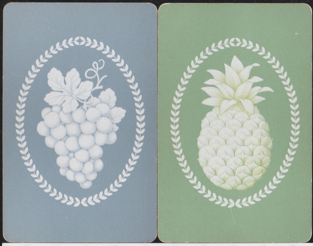 Playing Cards Double Deck Set Classic CAMEOS Fruit PINEAPPLE,GRAPES ...