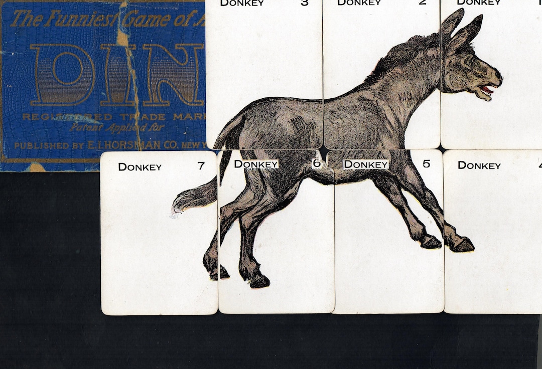 Antique DIN Card Game Complete MONKEY JOKER Farm Animals & Birds Turkey ...